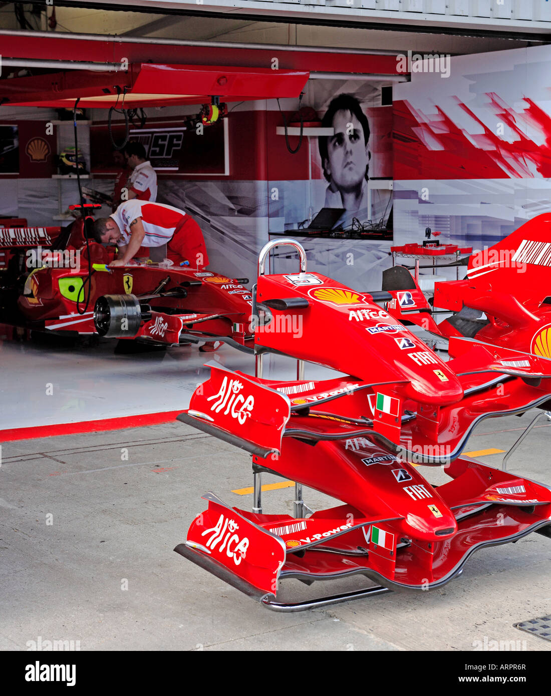 0180 Ferrari Pit F1 British GP 07 Silverstone England Stock Photo - Alamy