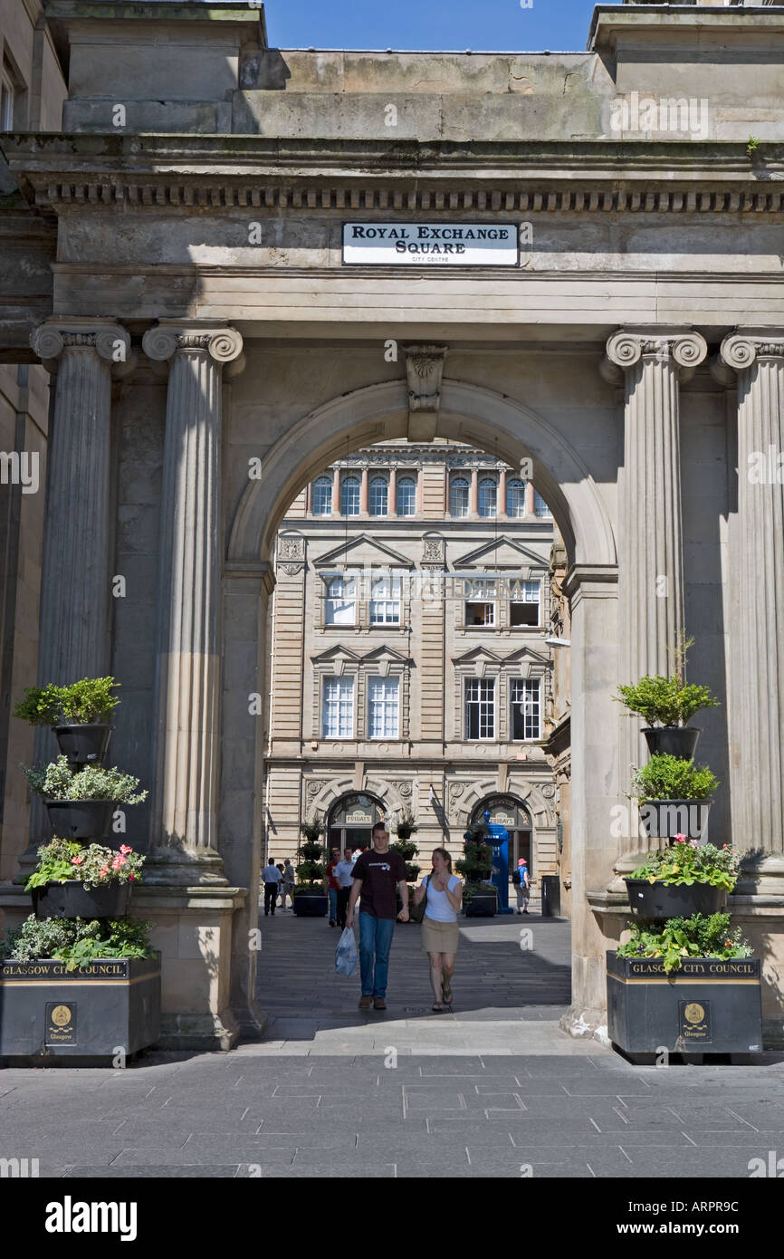 ENTRANCE TO ROYAL EXCHANGE SQUARE FROM BUCHANAN STREET GLASGOW Stock ...