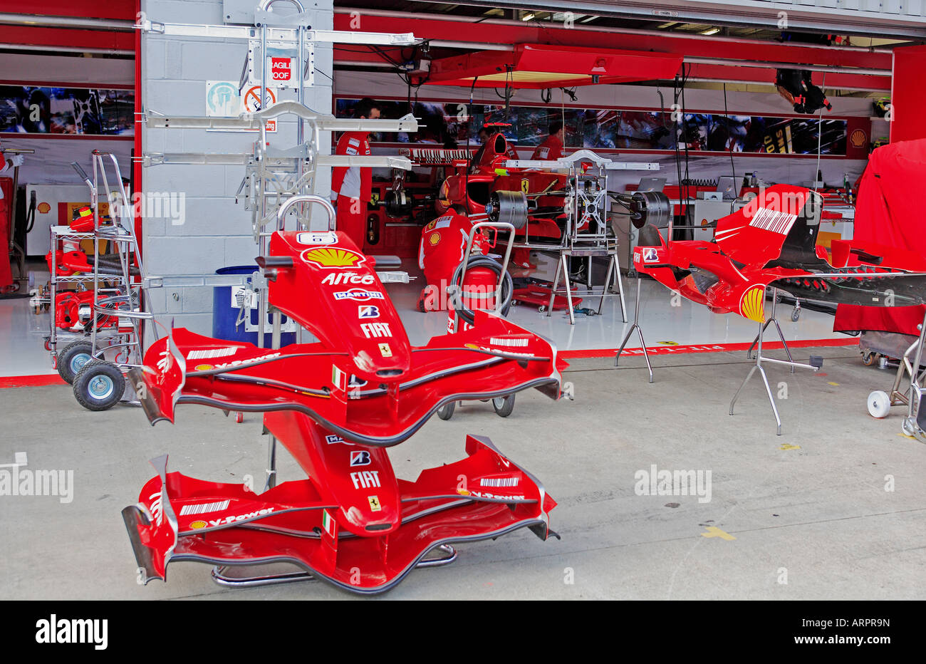 0181 Ferrari Pit F1 British GP 07 Silverstone England Stock Photo - Alamy