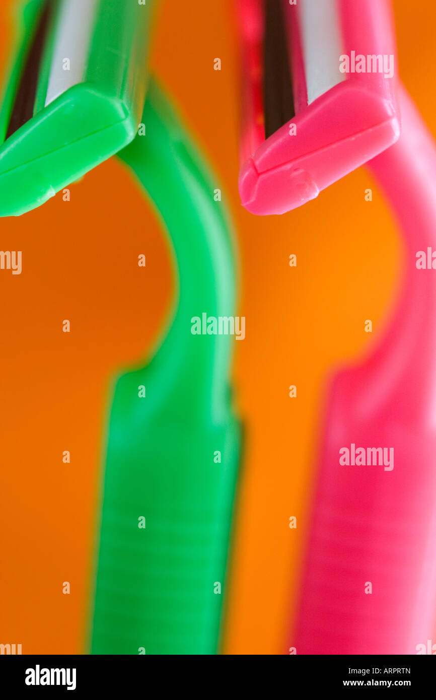 Colorful disposable razors Stock Photo - Alamy