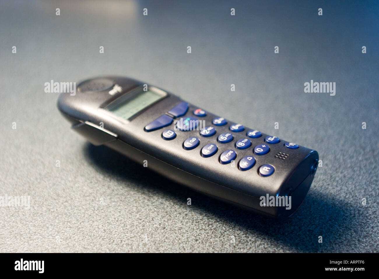 Black Cordless telephone hand set Stock Photo - Alamy