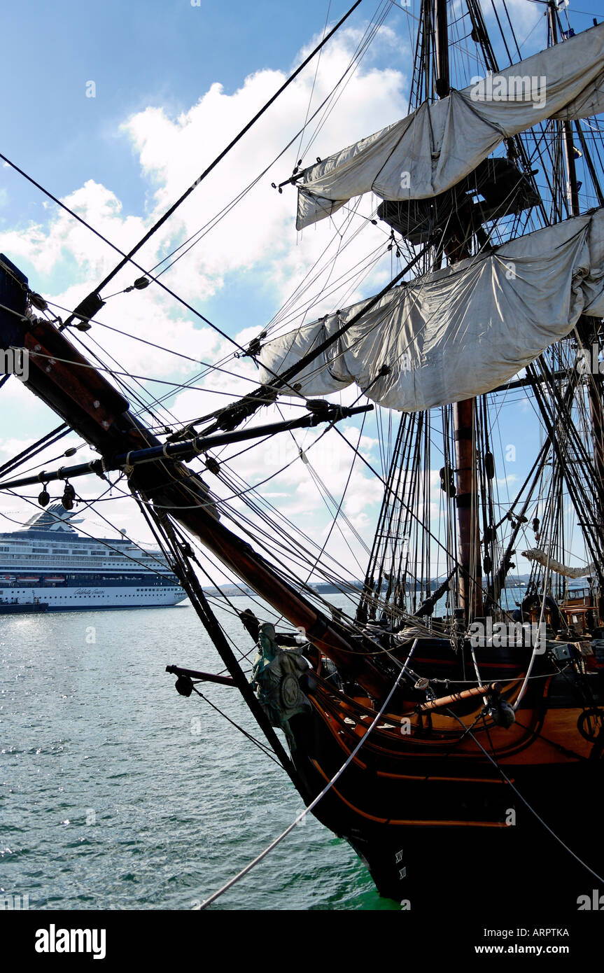 The Masts and Riggin on the HMS Surprise Replica Ship at the Maritime ...