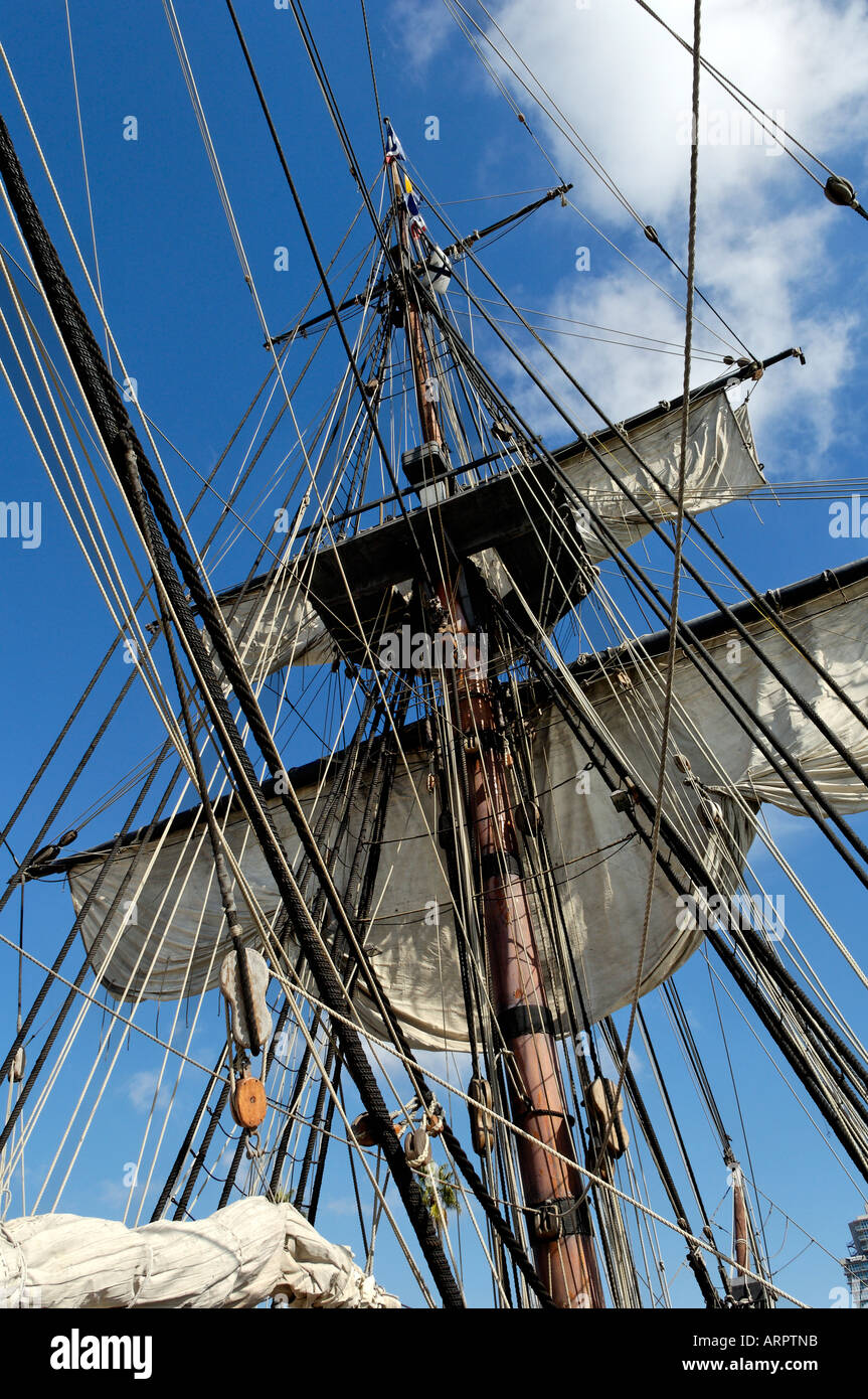 A Portrait Photograph of the Mast and Rigging on the HMS Surprise at ...