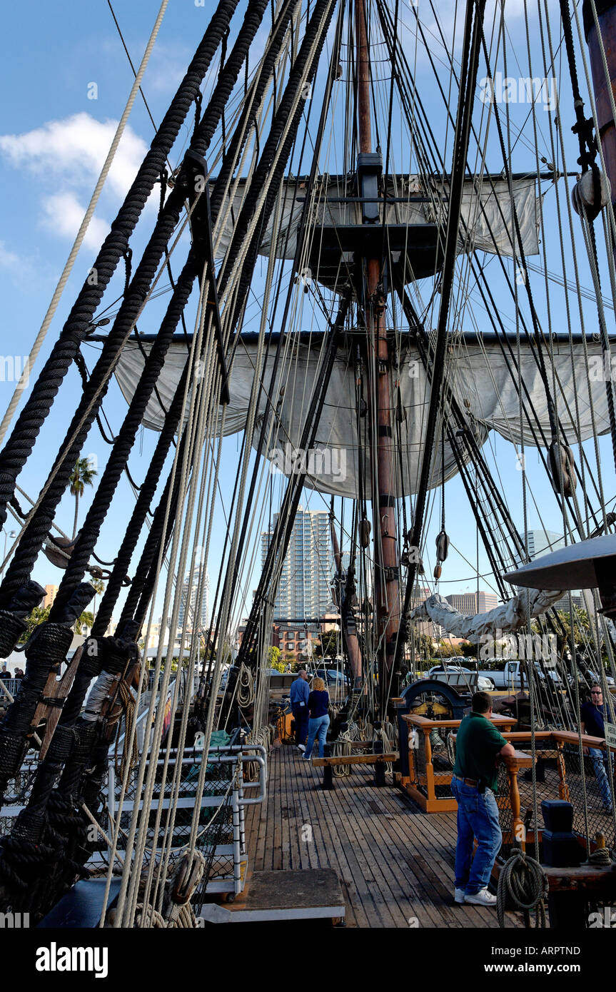 A Portrait Photograph of the Deck on the HMS Surprise Replica Ship in ...