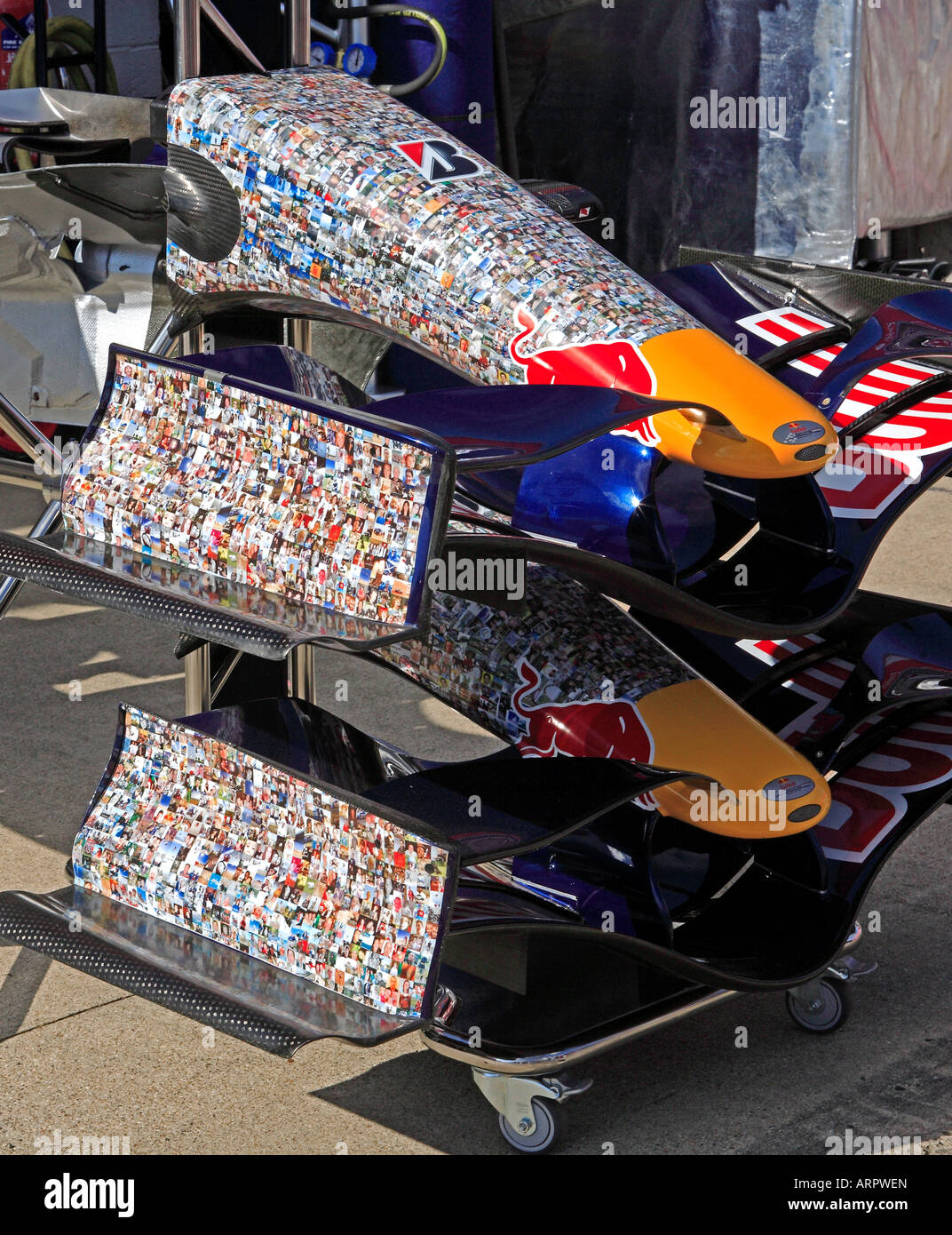 Formula 1 red bull pit garage hi-res stock photography and images - Alamy