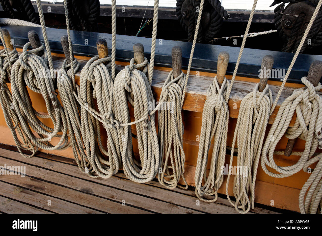 Ropes Onboard One of the Historical Ships at the Maritime Museum of San ...
