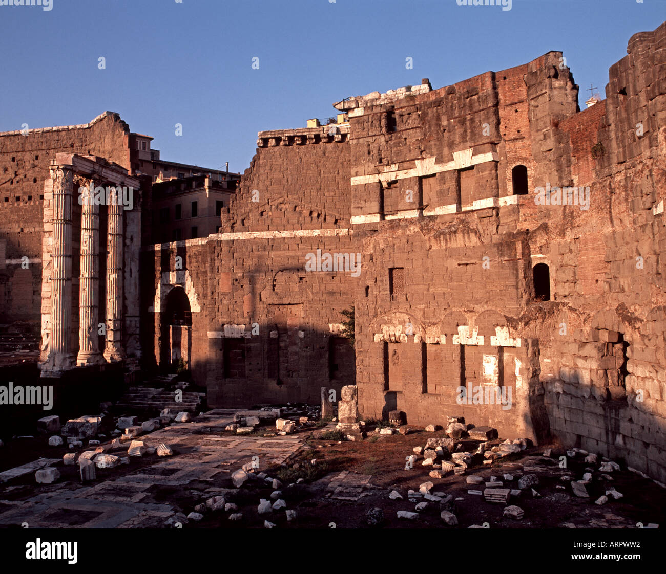 The Forum of Augustus with the columns of the Temple of Mars Ultor Rome ...