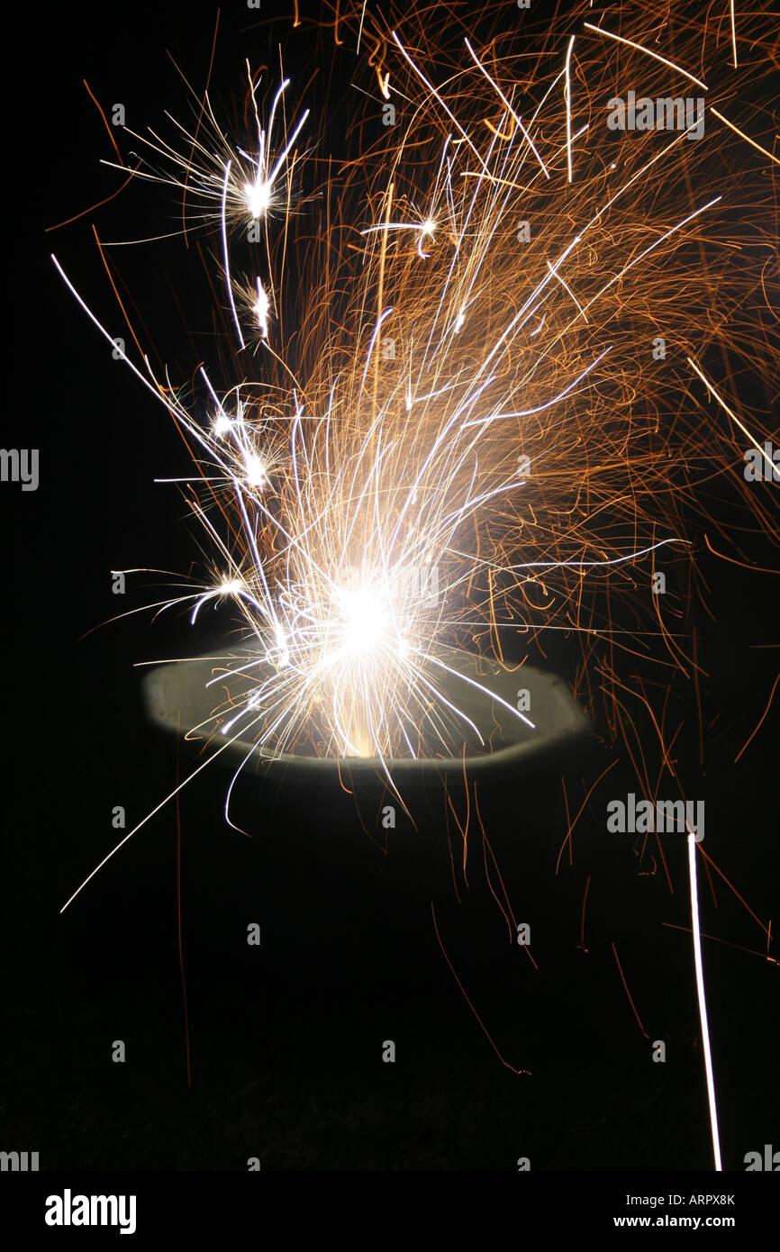 fireworks display in garden Stock Photo - Alamy