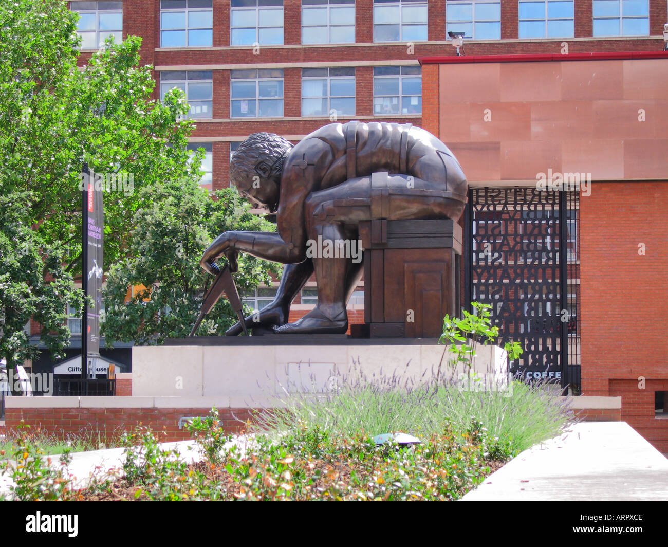 The Statue of Newton at the British Library Euston Road Central London ...