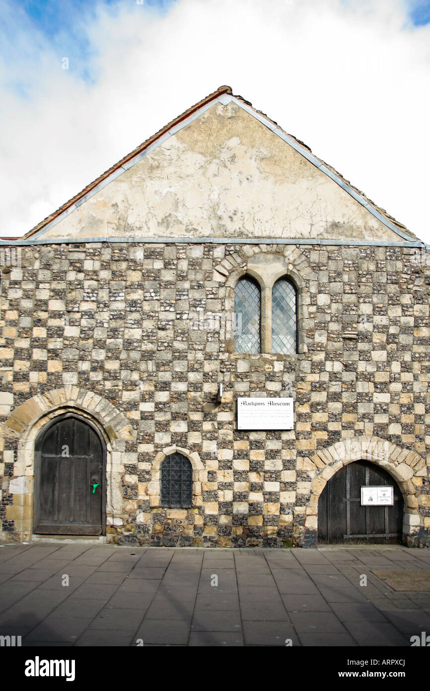 The chequer board facade of Caen stone and flint at the Marlipins ...