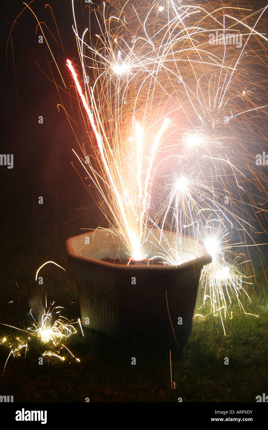 fireworks display in garden Stock Photo - Alamy