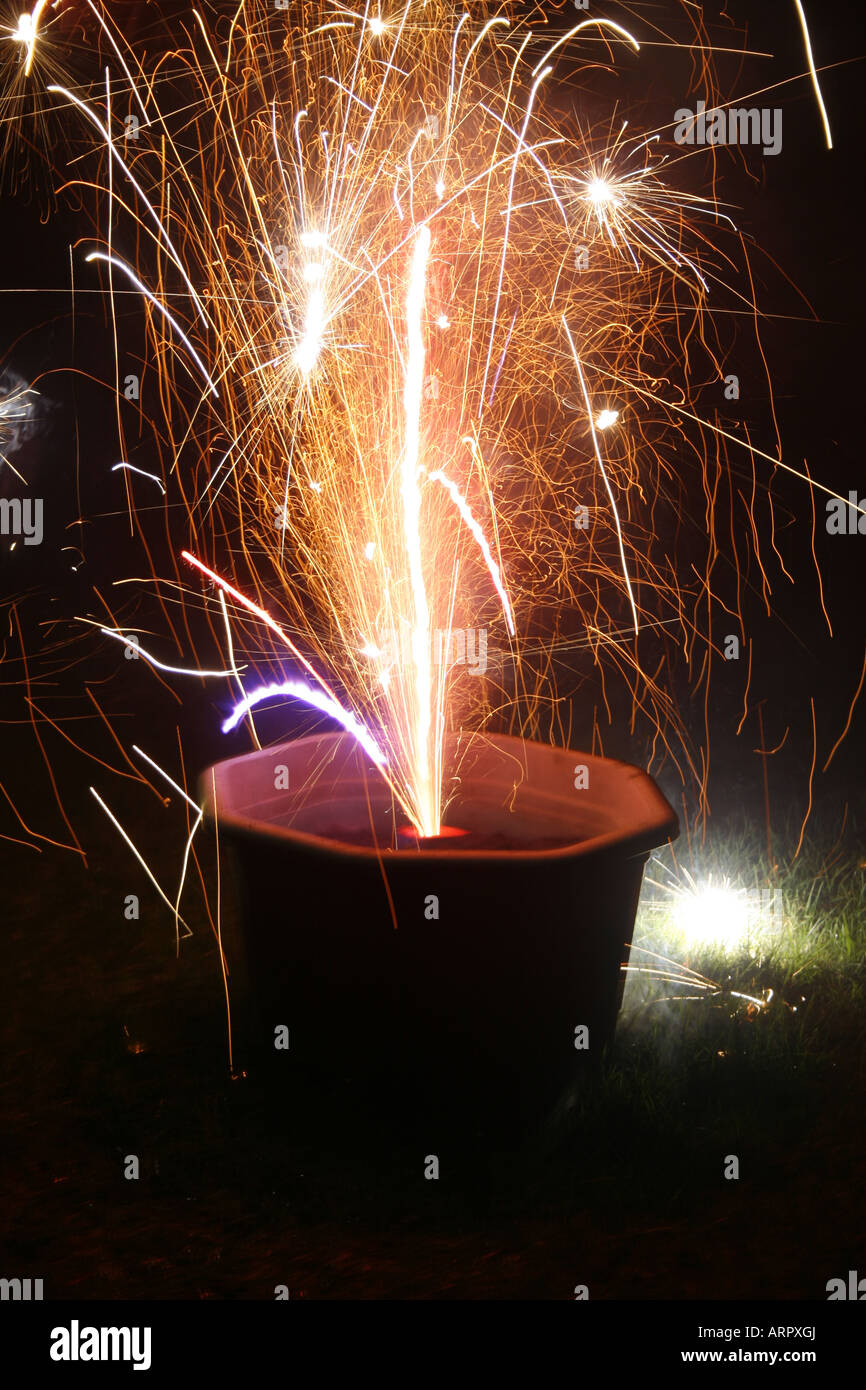 fireworks display in garden Stock Photo - Alamy