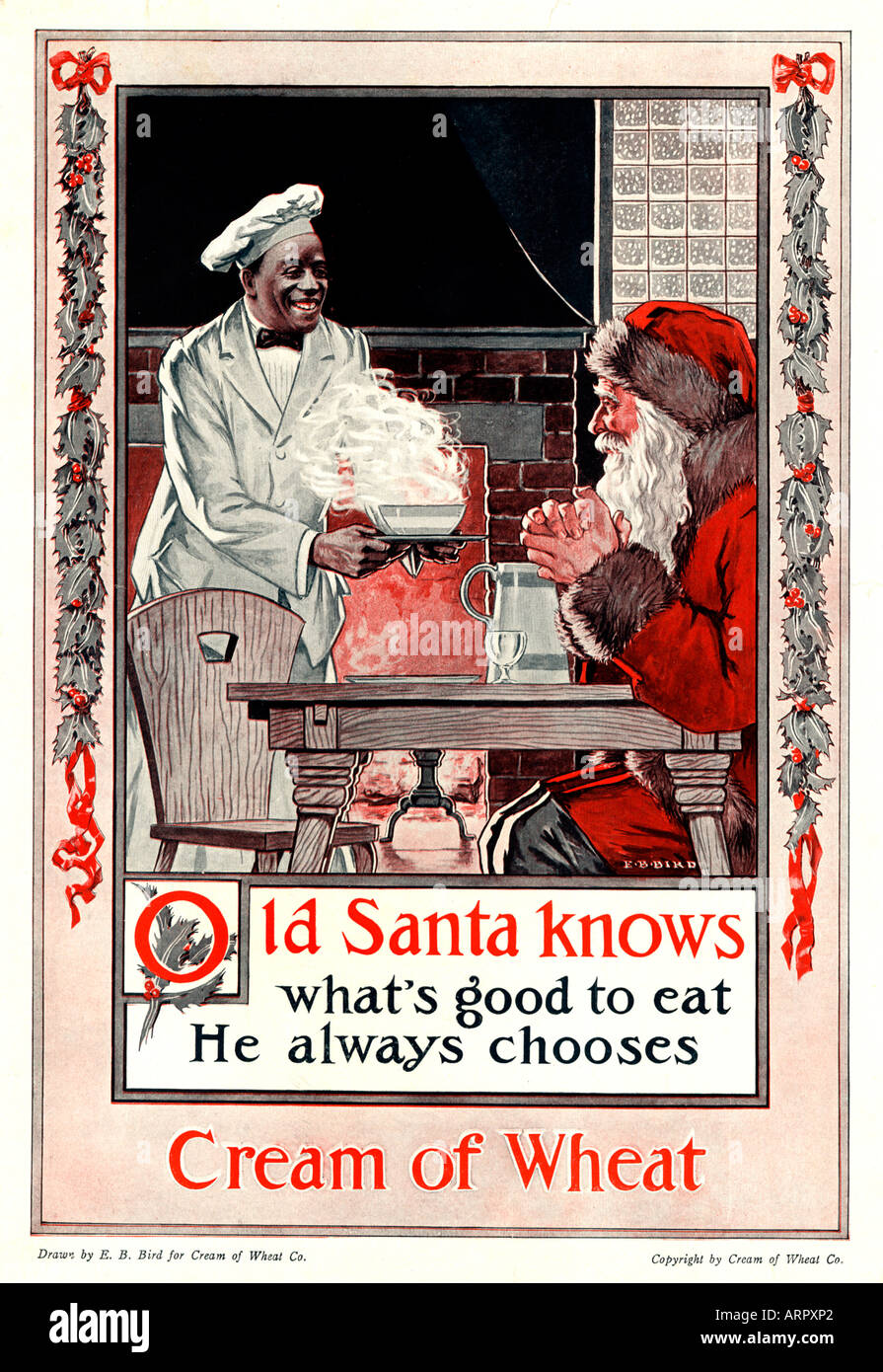 Cream of Wheat Old Santa knows 1920 US advert for the breakfast cereal ...