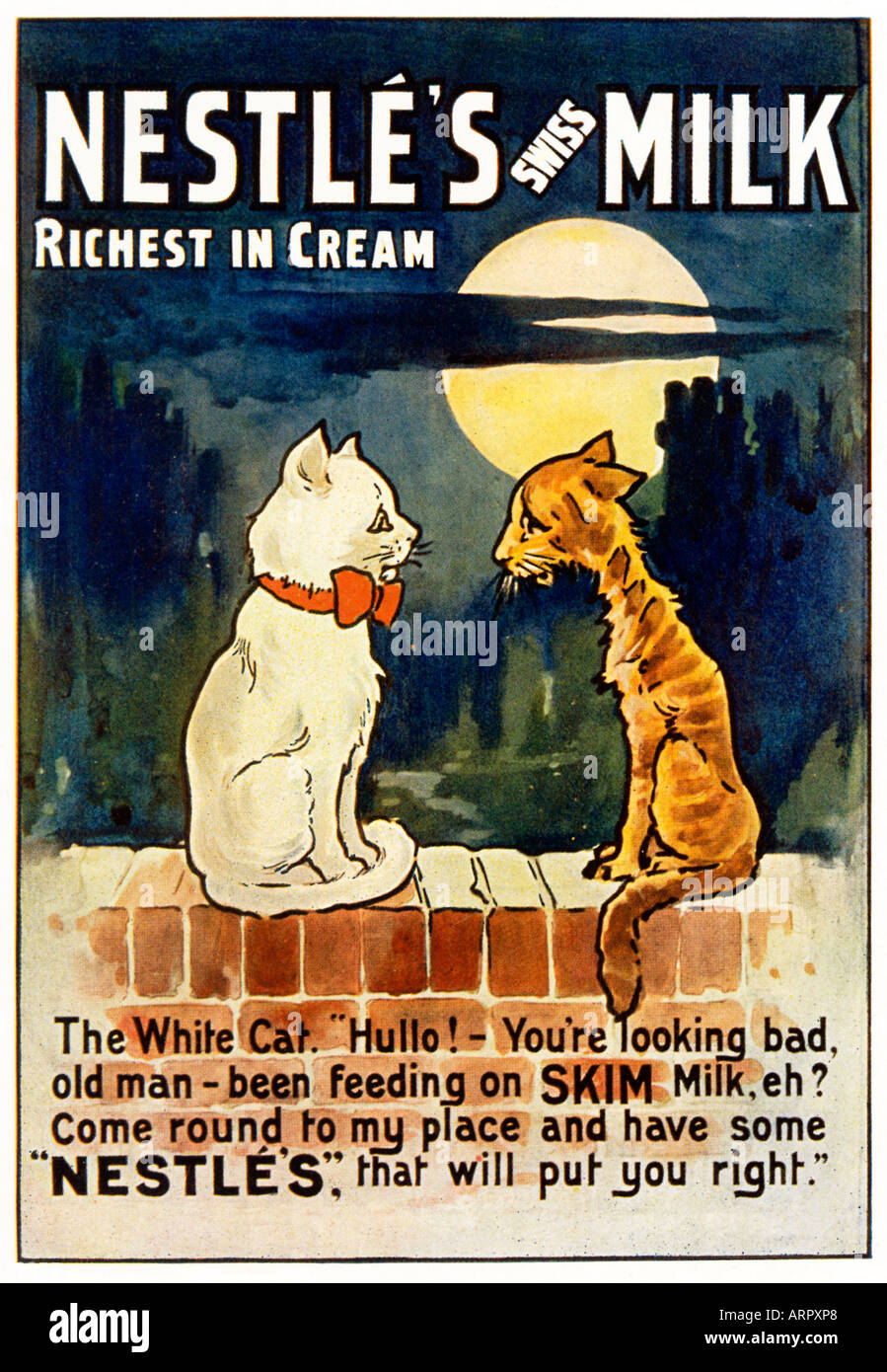 Nestles Milk Cats Advert 1898 poster for the Swiss processed milk ...