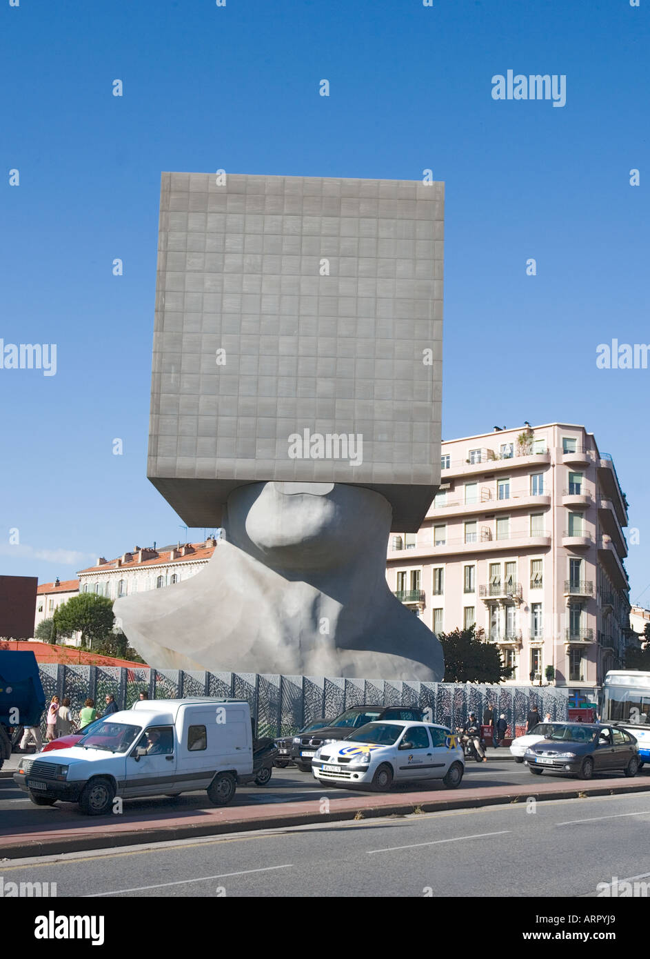 Office block in the shape of a giant head, Esplanade de Victoires, Nice ...