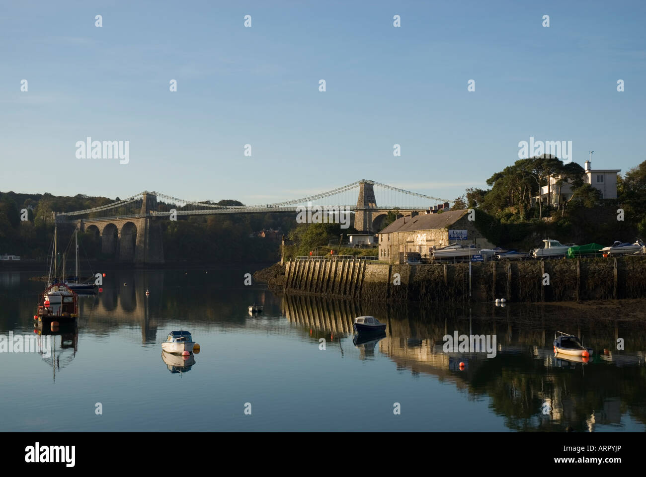 Menai Strait Anglesey Gwynedd North Wales Stock Photo - Alamy