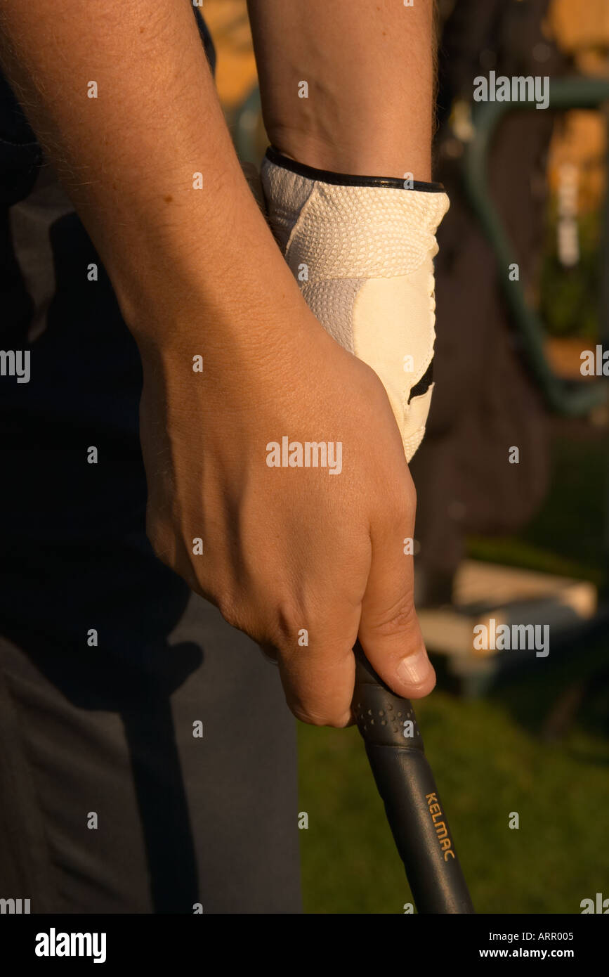 hands gripping golf club Stock Photo - Alamy