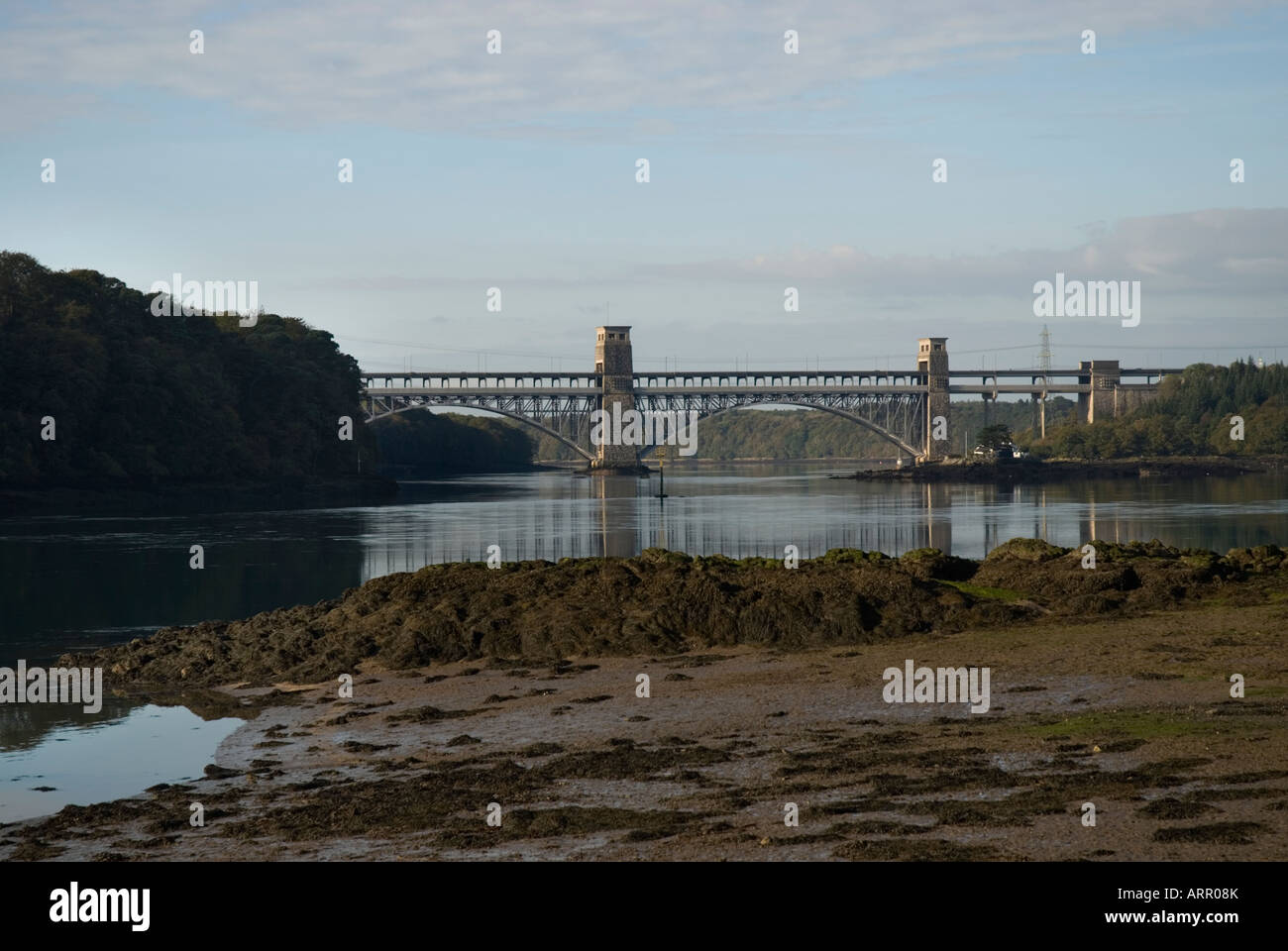 Britannia Bridge Menai Strait Anglesey North Wales Stock Photo - Alamy
