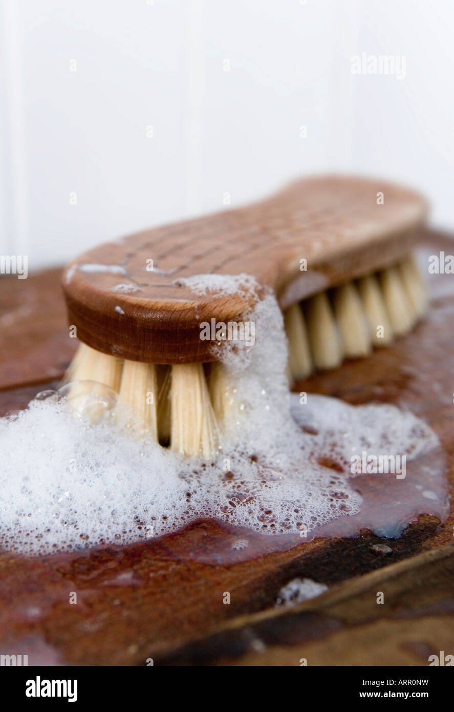 Wooden scrubbing brush High Resolution Stock Photography and Images - Alamy