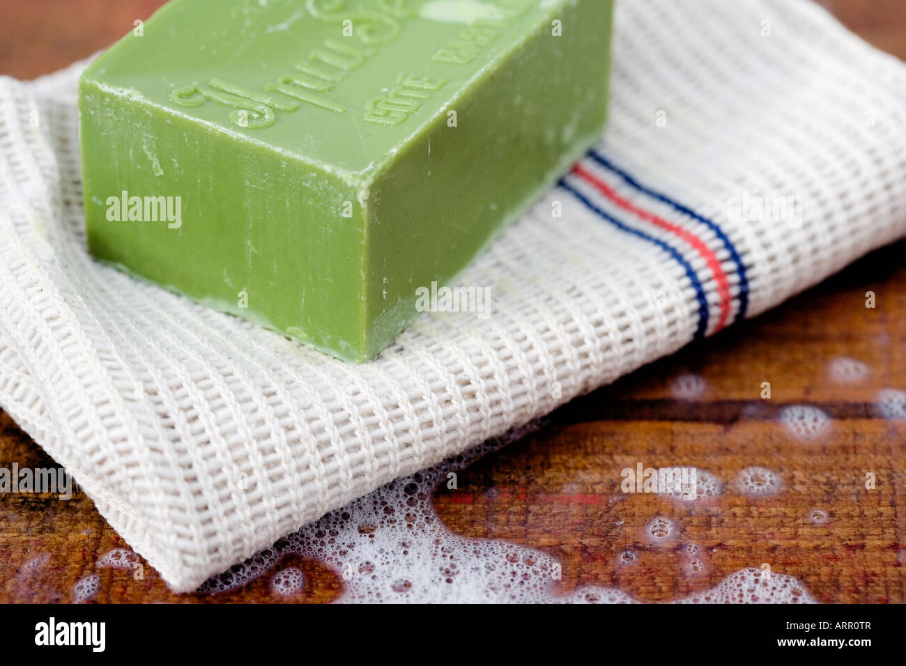 Bar of household soap with a traditional cloth Stock Photo - Alamy