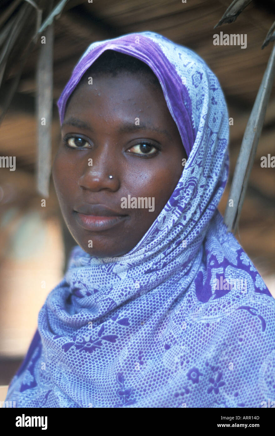 AFRICA KENYA KALIFI Beautiful young African Muslim woman with pierced ...