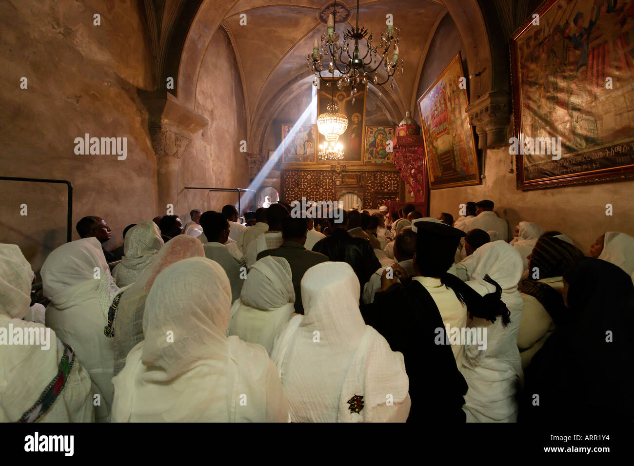 Israel Jerusalem Old City Ethiopian Orthodox pilgrims at the Church of ...