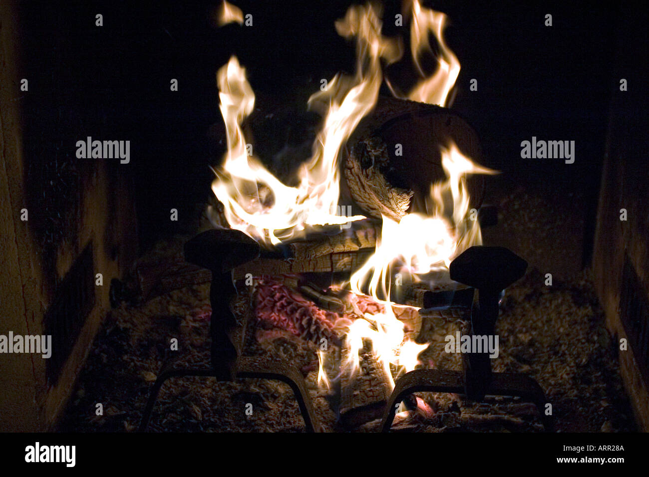 Indoor Fire place Stock Photo - Alamy