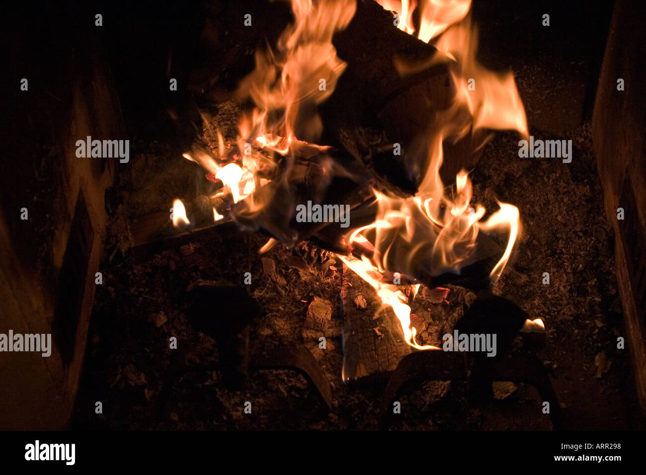 Indoor Fire place Stock Photo - Alamy