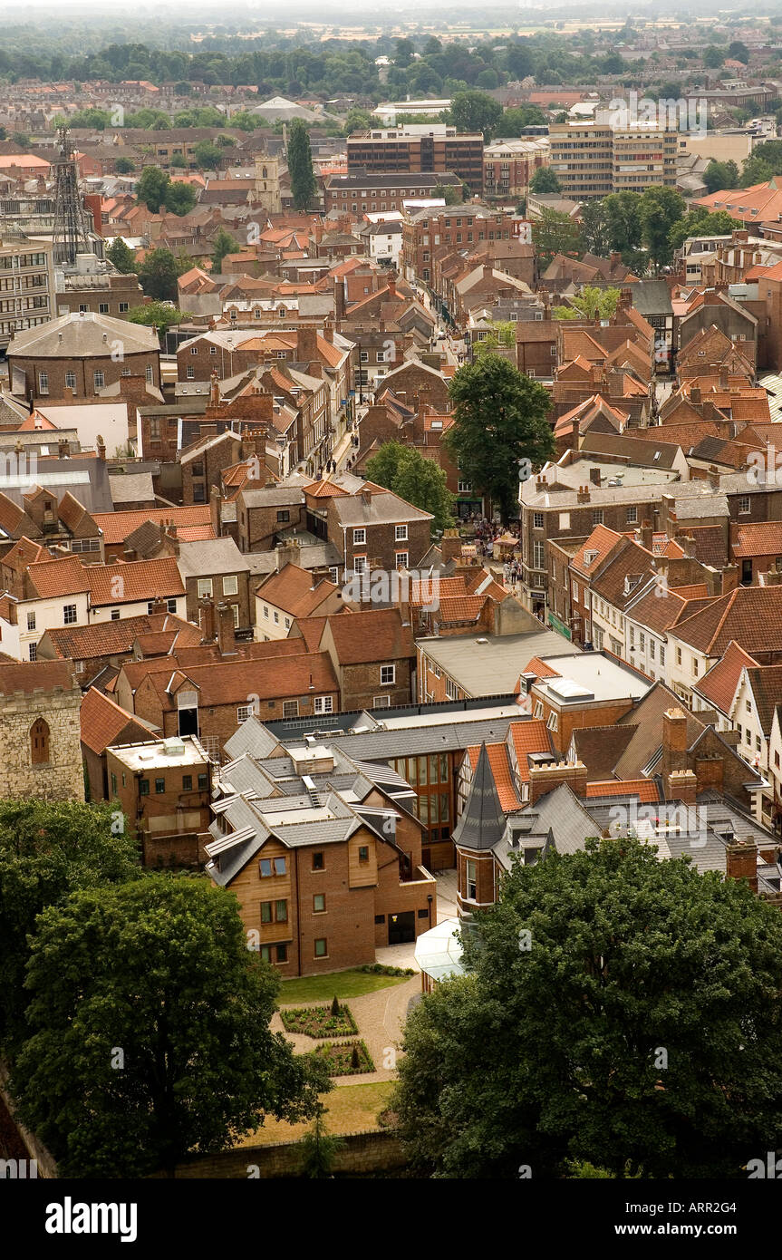 Aerial view of York city town centre North Yorkshire England UK United ...