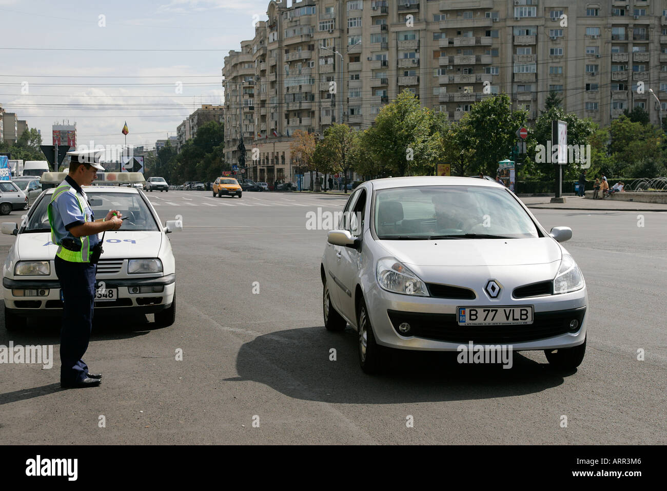 policeman check document driving license driver ticket money pedestrian ...