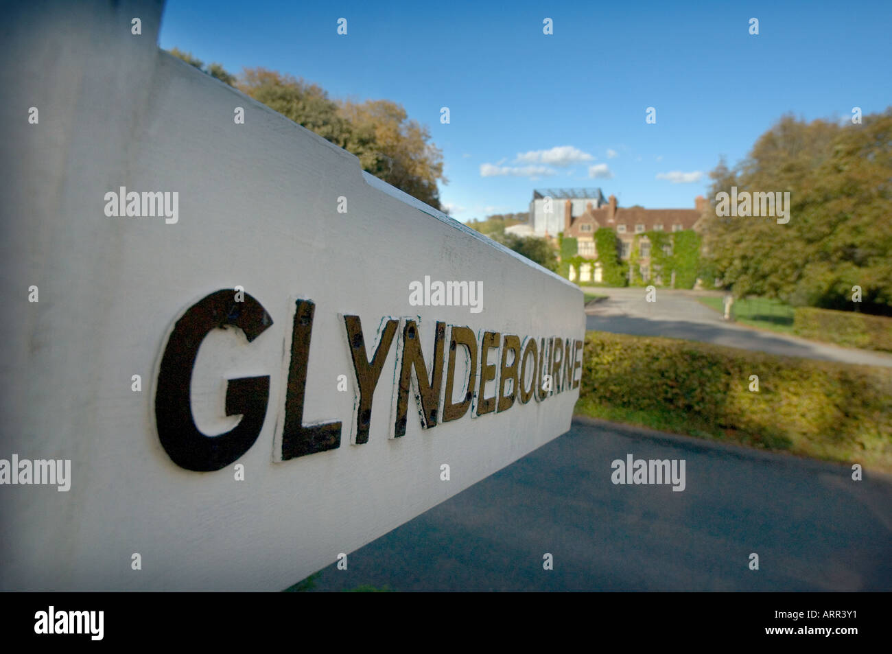 The Glyndebourne Opera House in East Sussex in the late afternoon ...