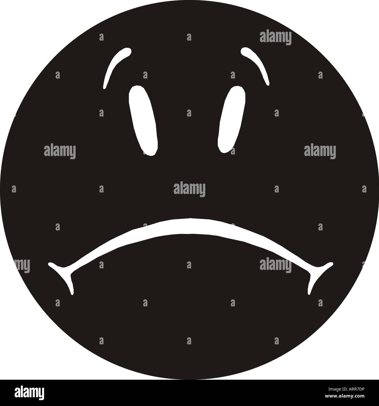 sad computer generated smiley face cartoon Stock Photo - Alamy