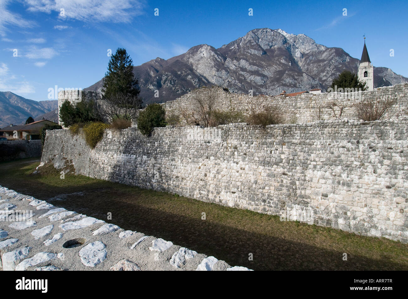 The medieval walls of the city in Venzone Stock Photo - Alamy
