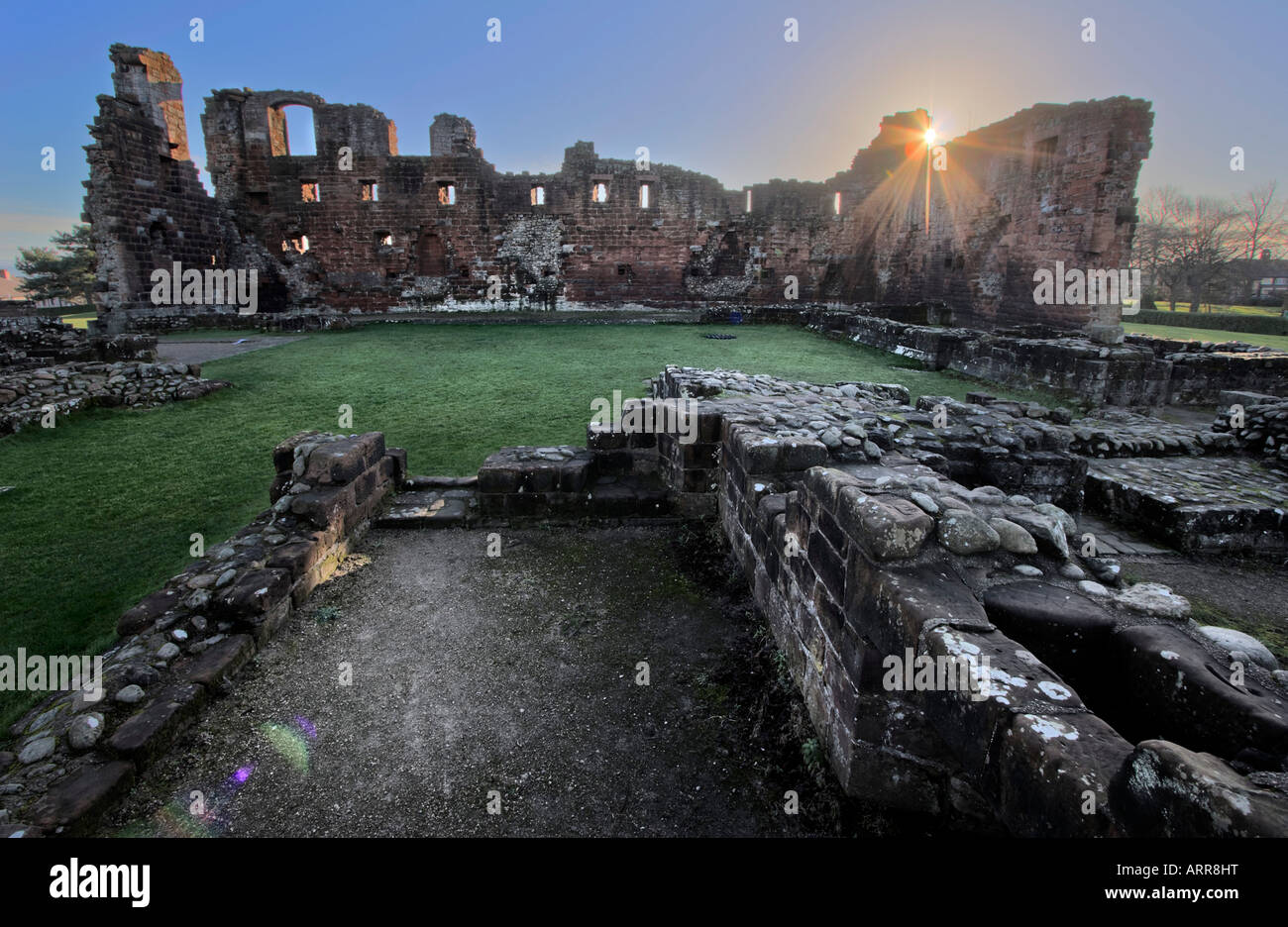 The ruins of Penrith Castle in Penrith Cumbria UK December 2007. This ...