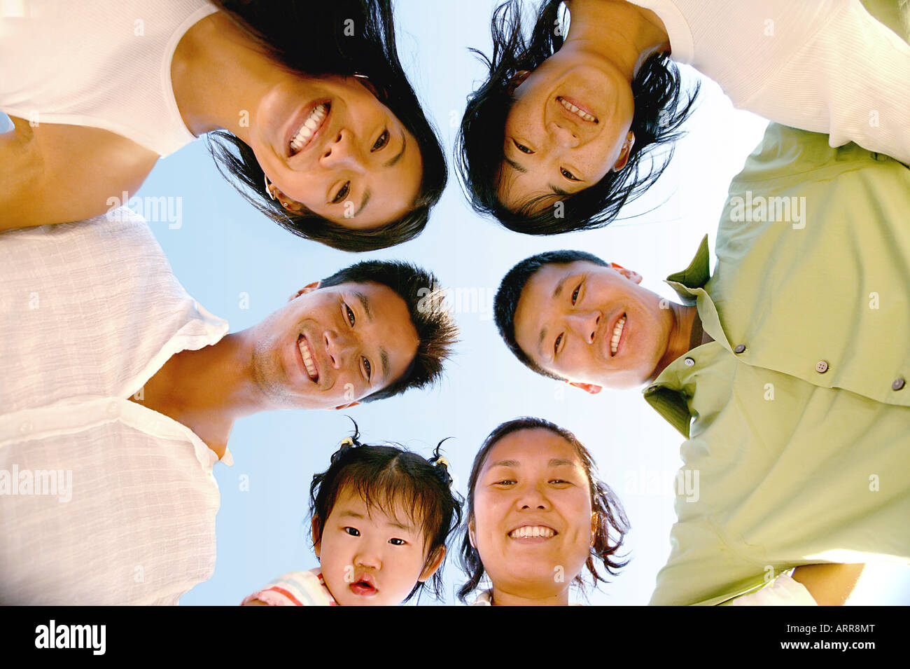 Group of People's Faces from Below Stock Photo - Alamy