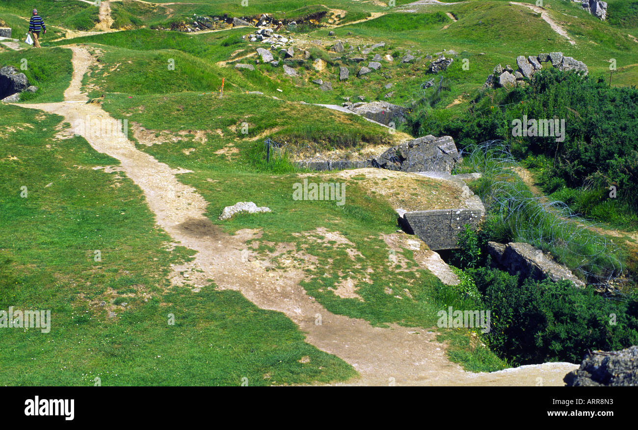 Destroyed Coastral Defence Bunkers Pointe Du Hoc Normandy France Europe ...