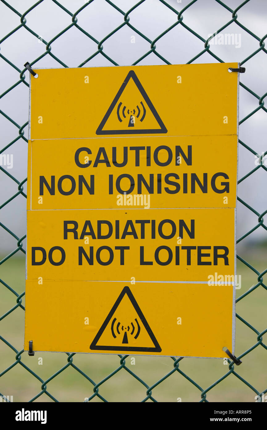 a warning sign at an RAF radar station near sheringham, Norfolk, UK ...