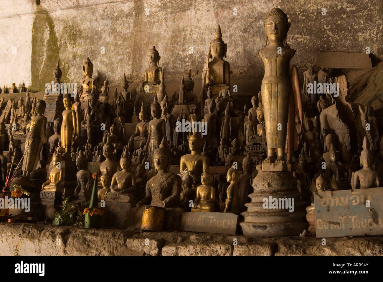 Buddha images Tham Ting Buddhist cave Pak Ou near Luang Prabang Laos ...