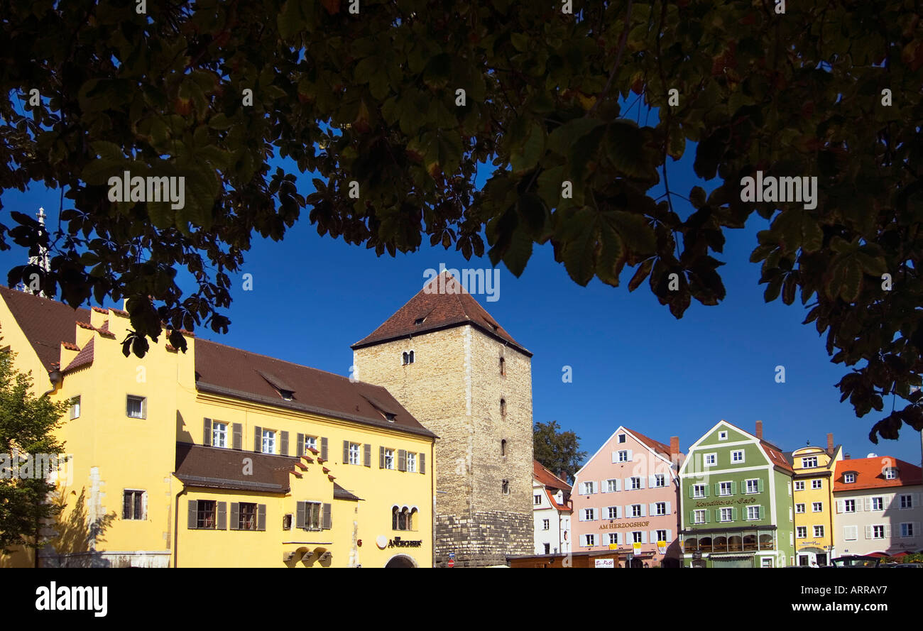 REGENSBURG skyline centrum city herzoghof alter kornmarkt old corn ...