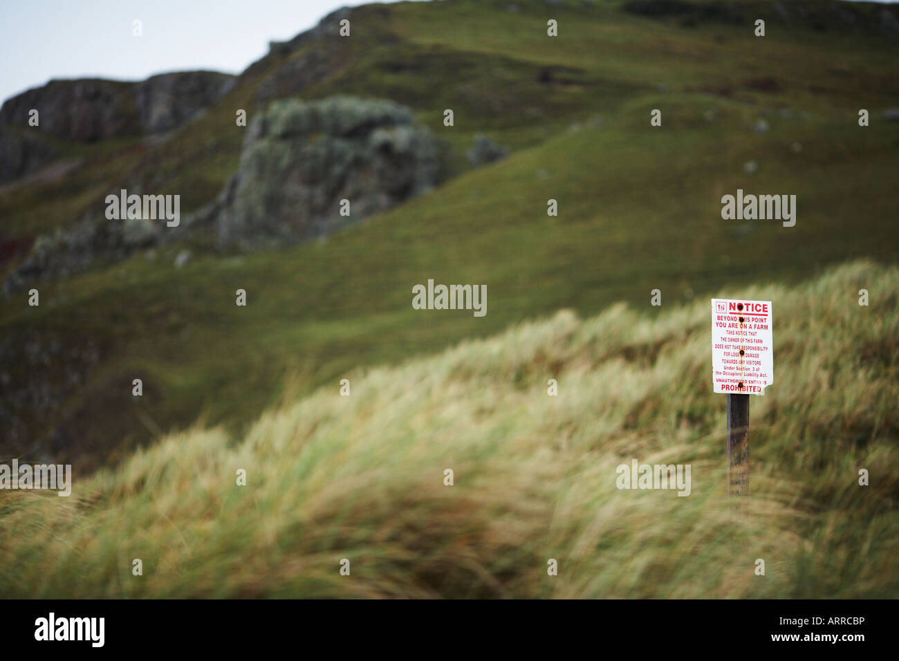 Farmers No Trespassing Sign with Mountains Inishowen Peninsula, County ...