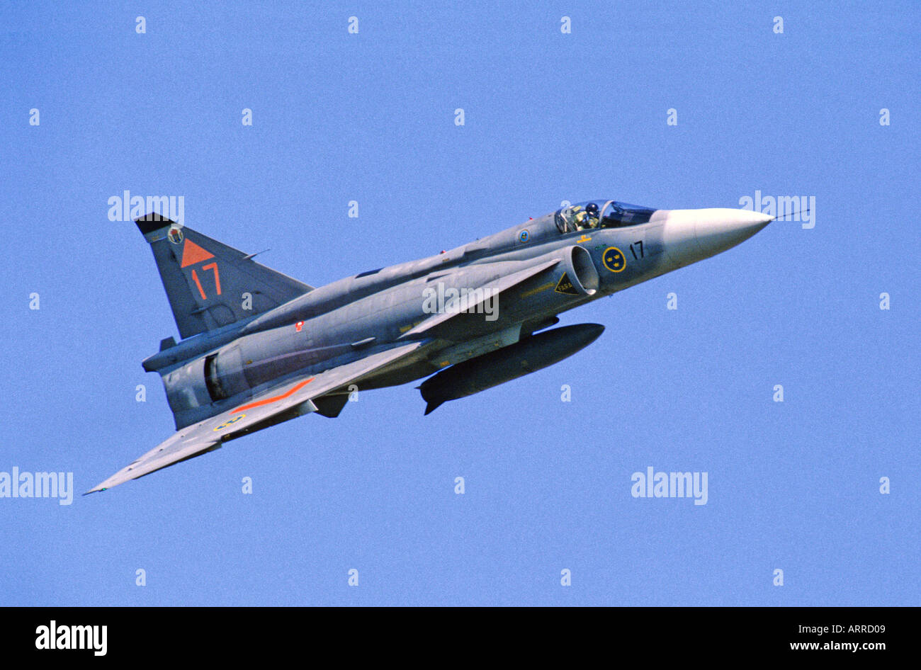 Swedish Air force Saab J-37 Viggen fighter Stock Photo - Alamy