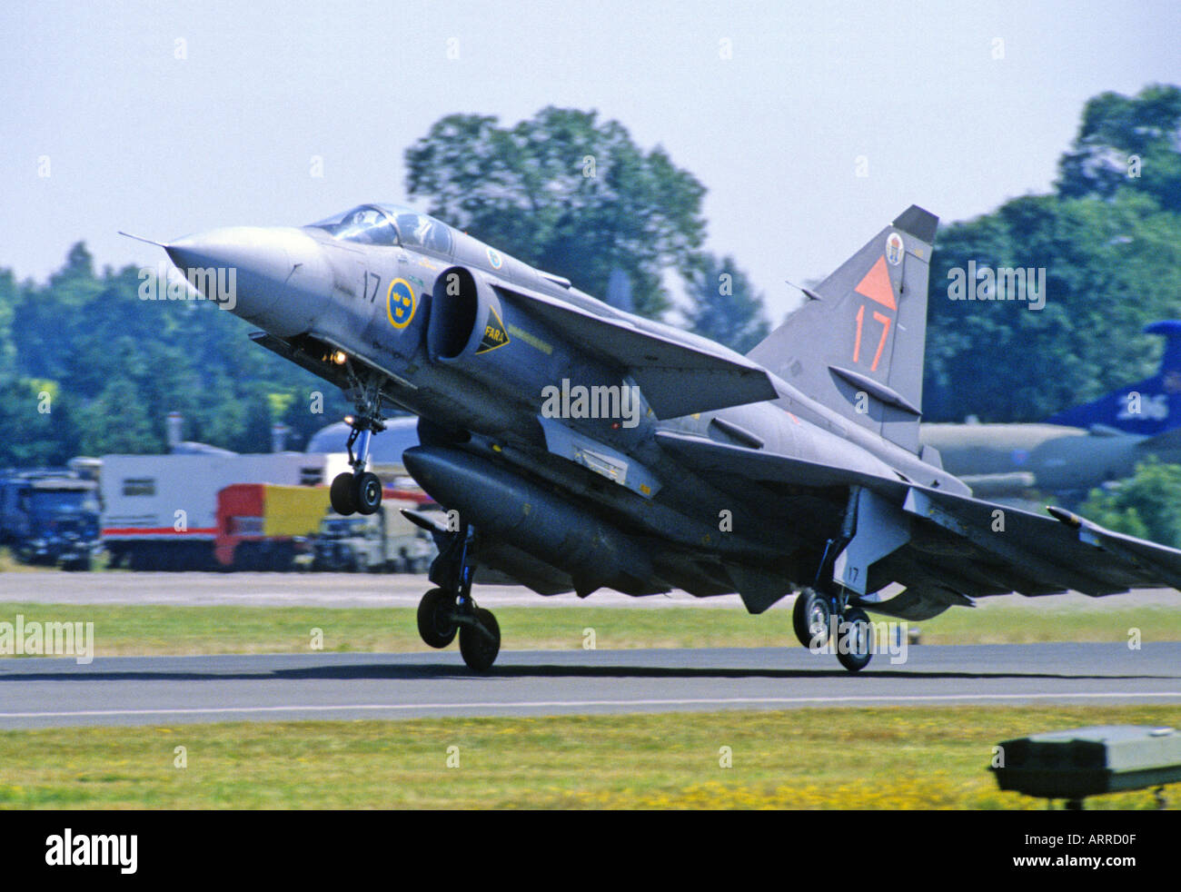 Swedish Air force Saab J-37 Viggen fighter Stock Photo - Alamy