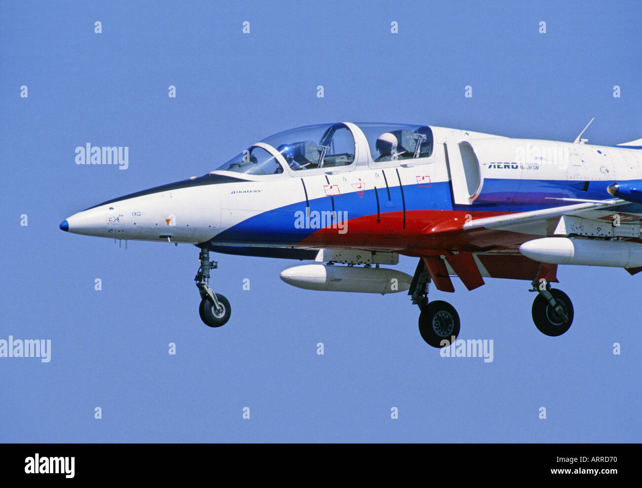 Aero L-39 Albatros trainer aircraft landing Stock Photo - Alamy
