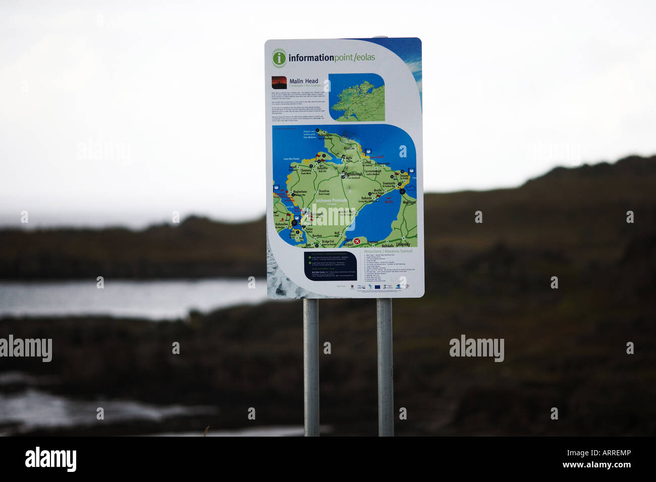 Inishowen Peninsula Map Post, County Donegal, Republic of Ireland ...