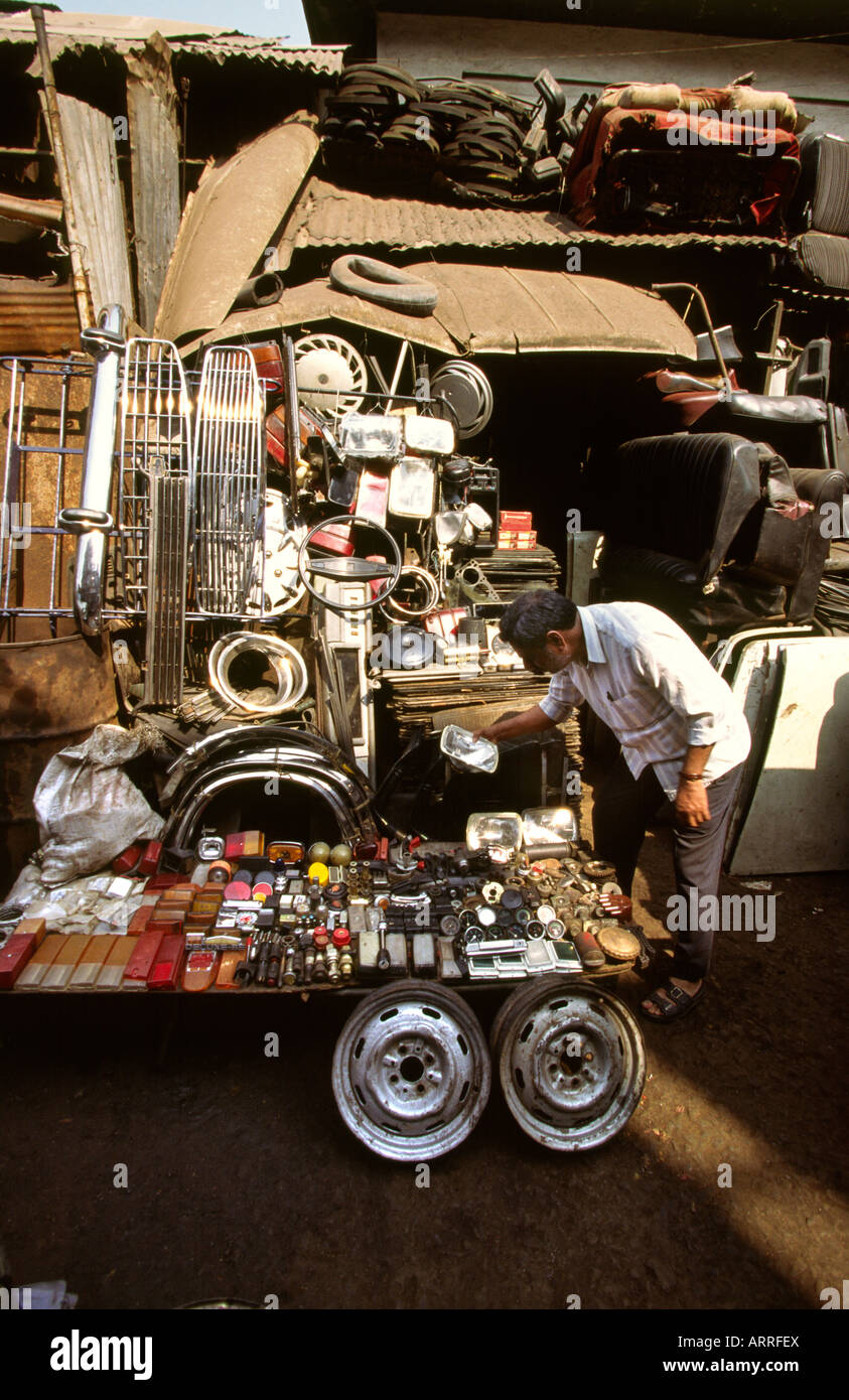 India Maharashtra Mumbai Bombay Chor thieves Bazaar car spares stall ...