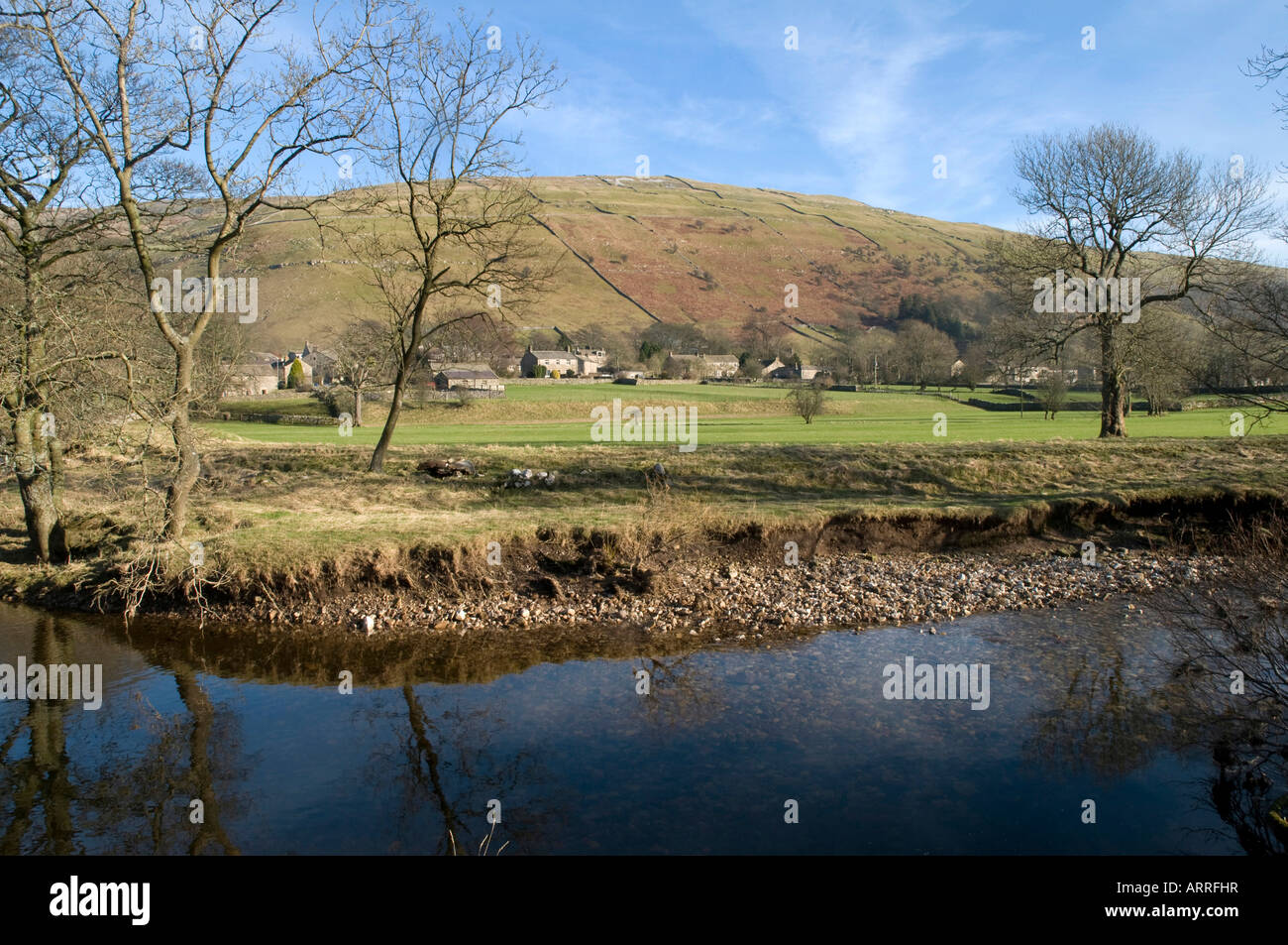 River Wharfe, at Buckden, Upper Wharfedale, Yorkshire Dales, Northern ...