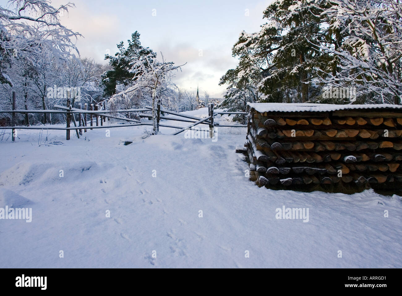 Winter scene, decorative background from Skansen Stock Photo - Alamy