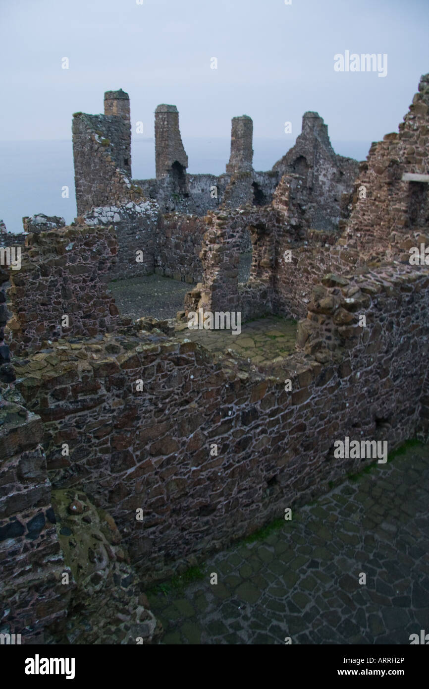 old derelict walls inside dunluce castle Stock Photo - Alamy