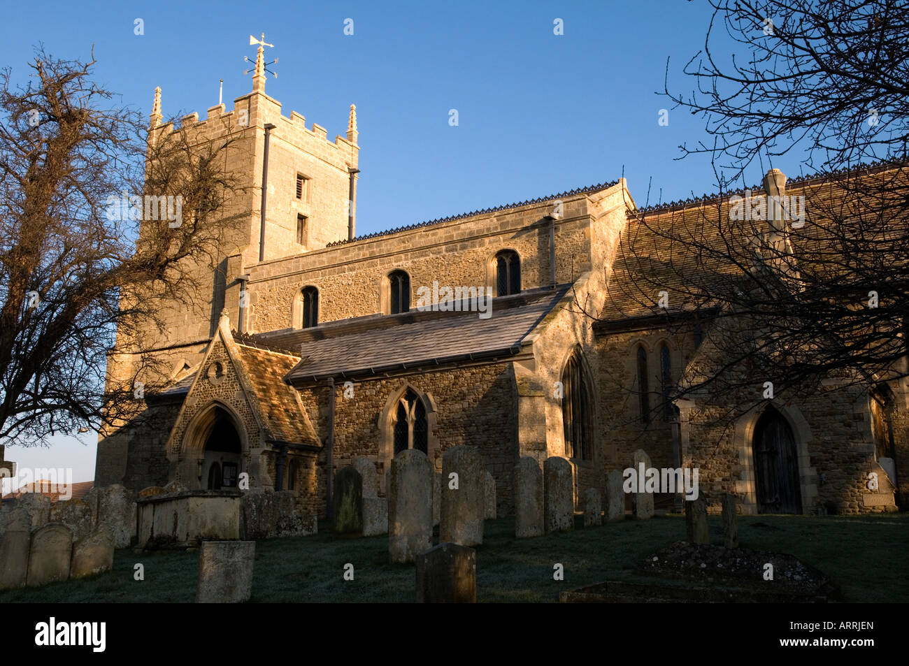 St John the Baptist Church Holywell Cambridgeshire England Stock Photo ...