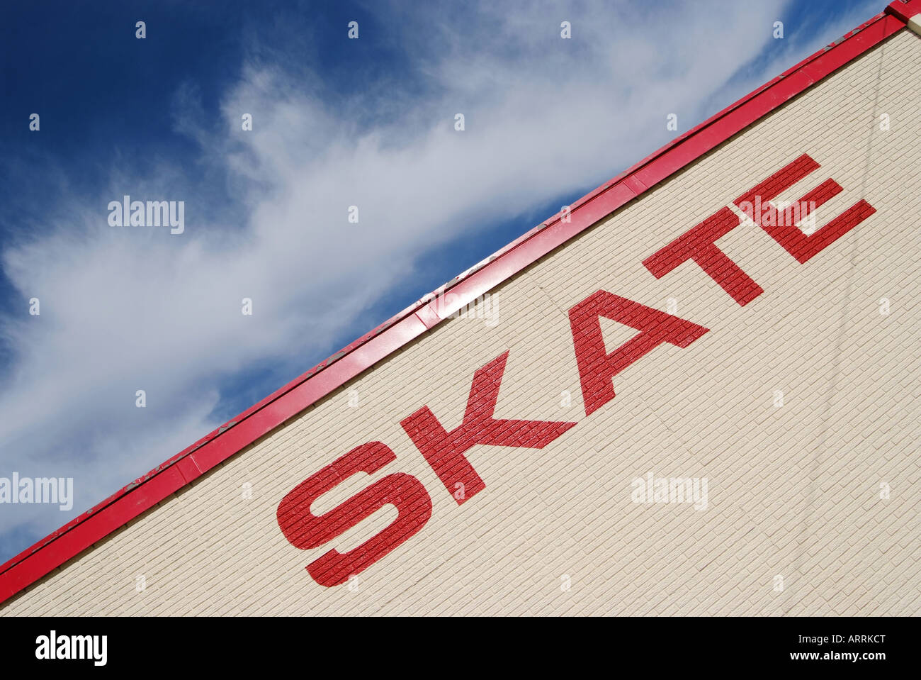 Skate rink painted sign Stock Photo - Alamy